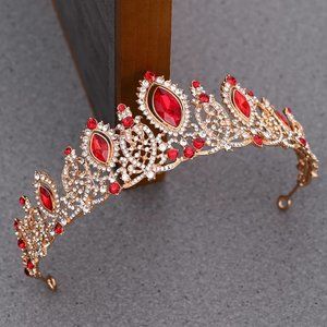 Accessories | Red Ruby Tiara Crown Princess Queen Headdress Bridgerton ...